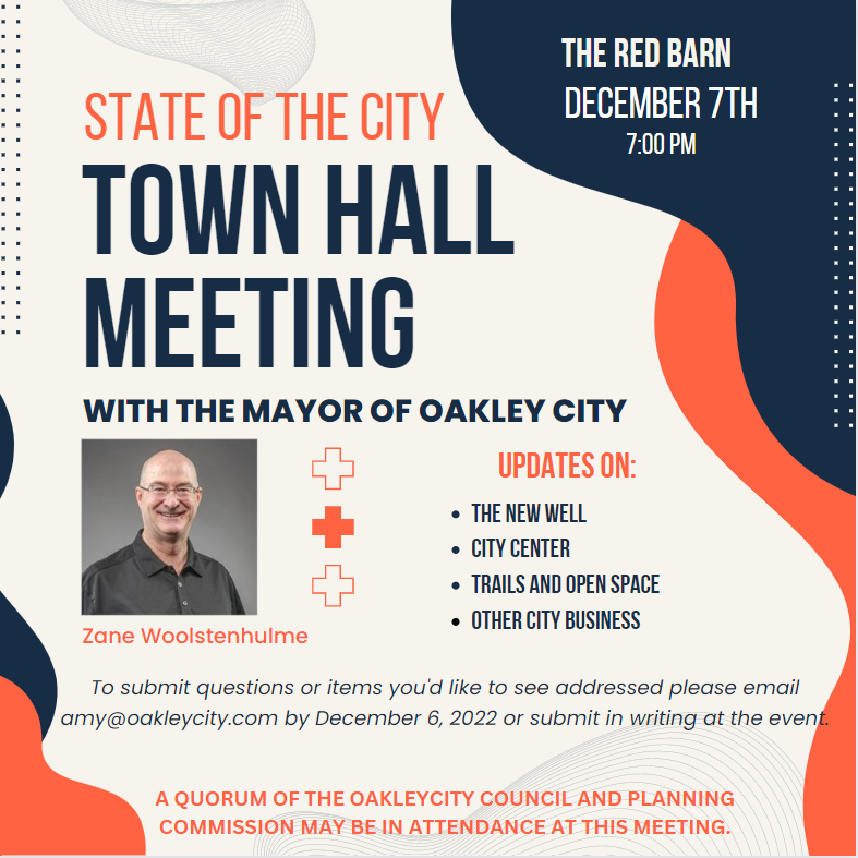 TOWN HALL - STATE OF THE CITY 2022 | Oakley City Utah